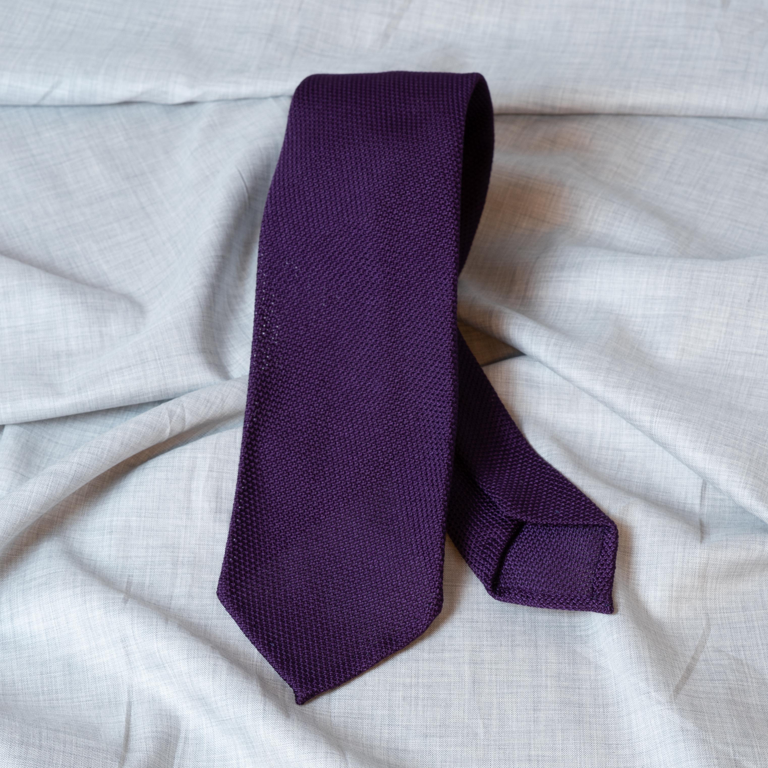E.G. Cappelli Handmade Tie - Purple Garza Fina Grenadine - The Bespoke Shop